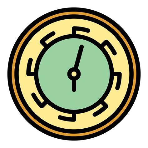 Parts Wall Clock Icon Color Outline Vector 19194129 Vector Art At Vecteezy
