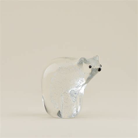 Handmade Glass Polar Bear Lings Deco