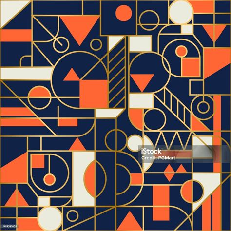Retro Geometric Abstract Seamless Background Design Modern Pattern