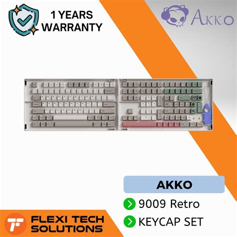 Akko 9009 Retro Keycap Set Pbt Doubleshot 177 Keys Cherry Profile Flexi Tech