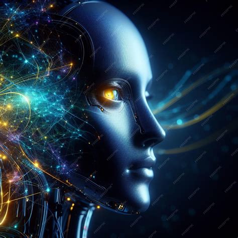 Premium Photo Side Profile Of An Ai Quantum Robot Head Demonstrating Advanced Technology And