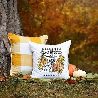 Personalized Give Thanks With A Grateful Heart Pillow Canary Road