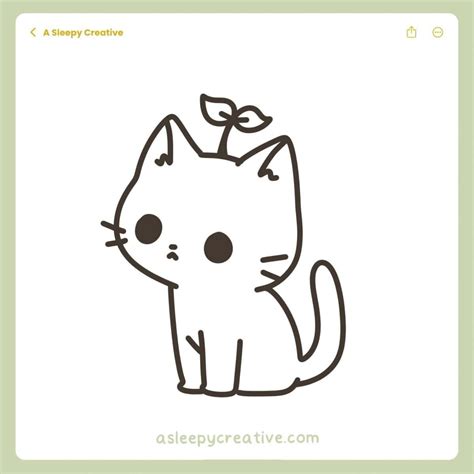 22 Easy Cute Cat Drawing Ideas A Sleepy Creative
