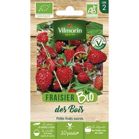 Graines Vilmorin Fraisier Des Bois Bio Cdiscount Jardin