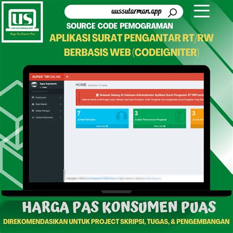 Jual Source Code Aplikasi Surat Pengantar RT RW Berbasis Web Codeigniter Shopee Indonesia