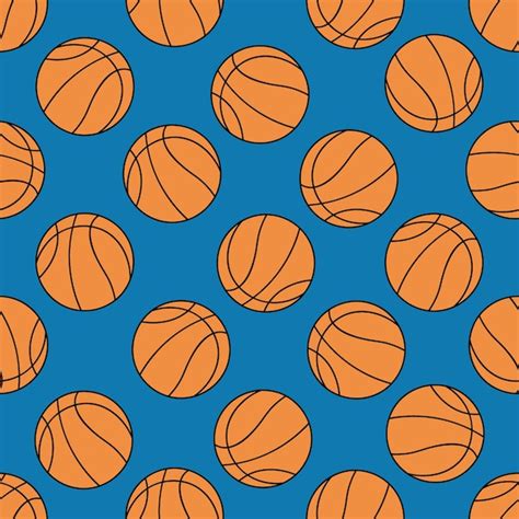 Premium Vector Seamless Pattern With Basketballs