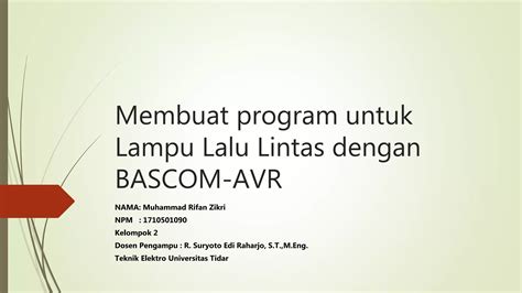 Program Lampu Lalu Lintas Ppt