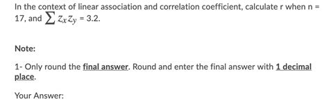 Solved In The Context Of Linear Association And Correlation Chegg