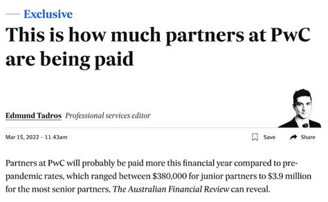 Almost M A Year Pay For A Senior PwC Partner And Rising What S The Scam Michael West