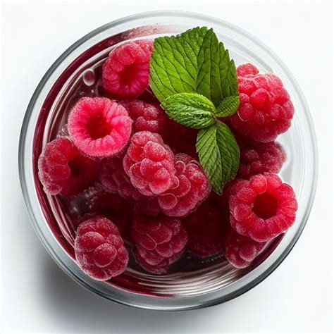 Premium Ai Image Realistic Raspberry And Mint Generative Ai