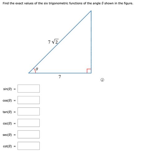 Solved Find The Exact Values Of The Six Trigonometric Chegg