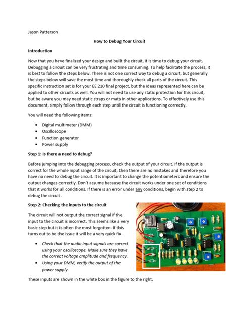 Debugging A Circuit Pdf Debugging A Circuit Pdf