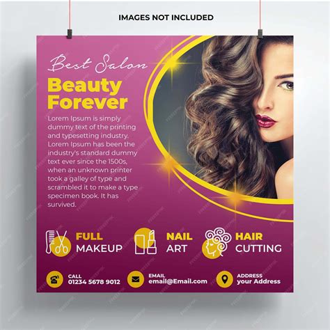 Premium Psd A Poster For Beauty And Beauty Salon That Is On Display