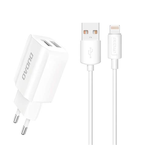 Dudao A L USB Lader W XUSB A Lightning USB A Kabel Hvid DKK