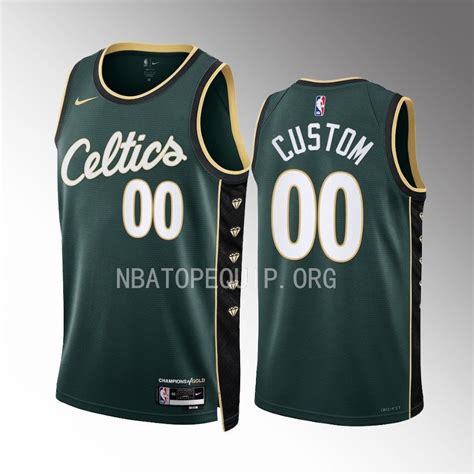 Custom Boston Celtics 2022 23 City Edition Green 00 Jersey Honor Bill