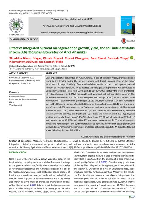 (PDF) Effect of integrated nutrient management on growth, yield, and ...
