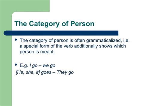 The Grammatical Categories Of Verbs Ppt