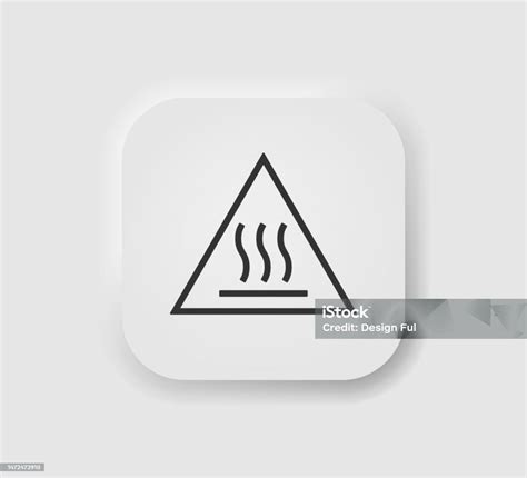 중성 스타일의 뜨거운 표면 아이콘입니다 비즈니스 아이콘 흰색 Ui Ux 열 기호입니다 경고 주의 만지지 말고 멀리하십시오 뉴모픽 스타일 벡터 그림입니다 아이콘에 대한 스톡