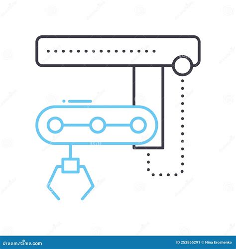 Robotic Arm Line Icon Outline Symbol Vector Illustration Concept Sign Stock Vector