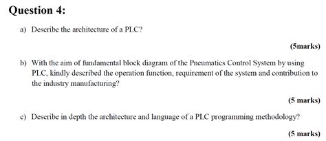 Solved Question A Describe The Architecture Of A PLC Chegg