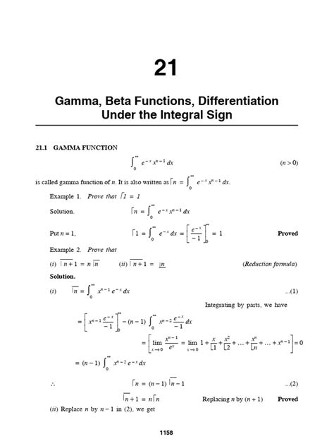 Beta And Gamma Function Pdf Special Functions Mathematical Concepts