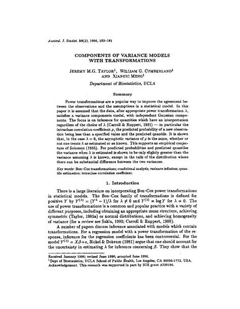 Pdf Components Of Variance Models With Transformations Dokumen Tips