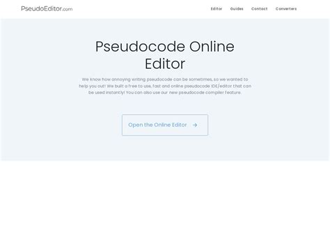 Pseudoeditor 免费在线伪代码编辑器 人工智能