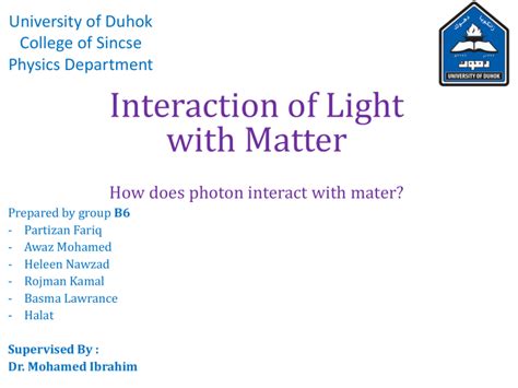 Light Matter Interaction Photon Absorption And Scattering