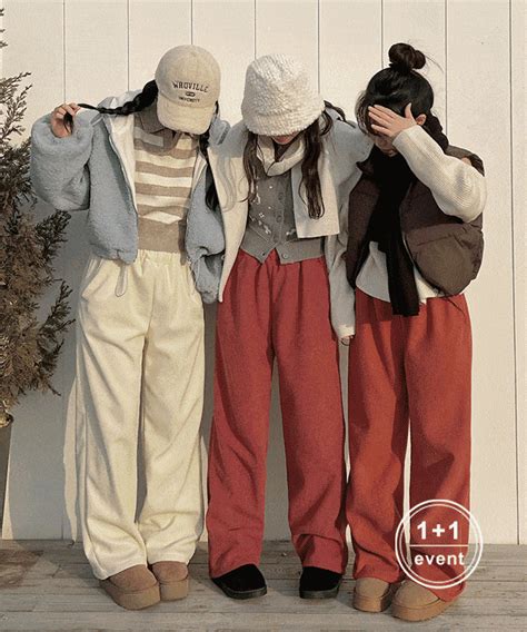 2장 묶음 할인🔥 숏미들롱 폭닥 파밍 밴딩 와이드 코듀로이 양털 팬츠 기모 키작녀 꾸안꾸 오버핏 빅사이즈 Y2k 커플룩 시밀러룩 와이드팬츠 키큰녀 에이블리