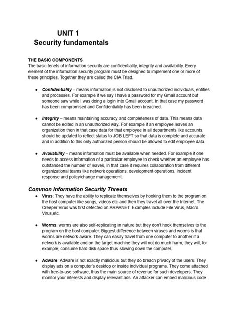 unit1cybersecurity pdf security computer security