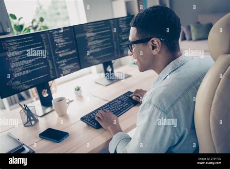 Side Profile Shot Of Busy Man It Startuper Creating New Nft Collection Coding Computer Typing