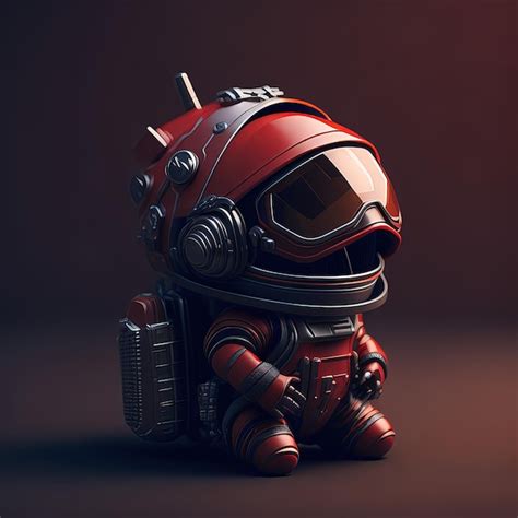 Premium Ai Image A Red And Black Robot With A Backpack And A Backpack