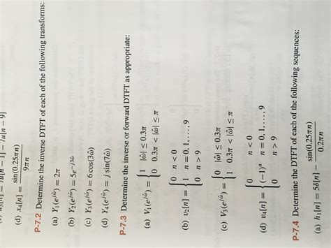 solved determine the inverse dtft of each of the following