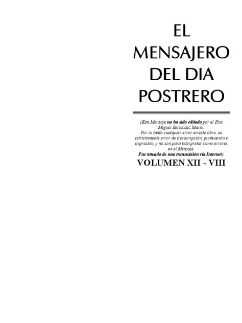Diciembre 10 2000 El Mensajero Del Día Postrero Pdf Jesús Cristo Título