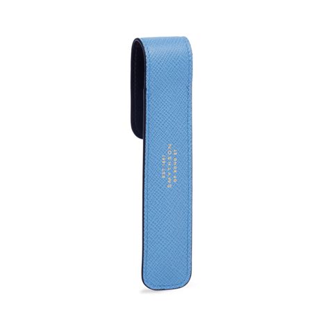 Pen Sleeve In Panama In Nile Blue Smythson