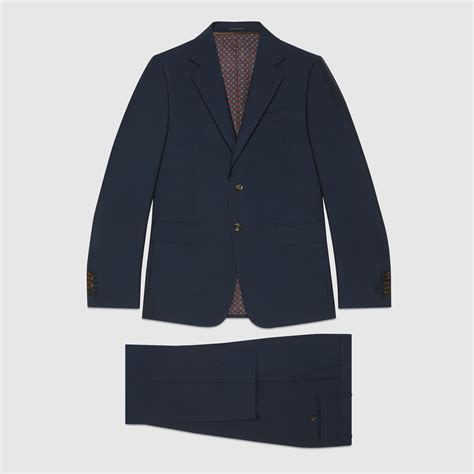 Wool Mohair Formal Suit In Dark Blue Gucci® Tr