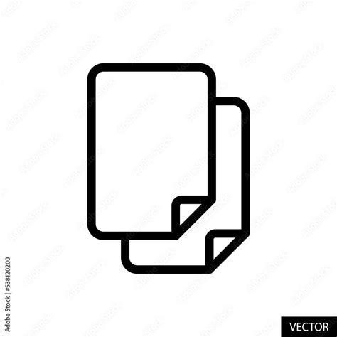 Duplicate Copy Content Vector Icon In Line Style Design For Website App Ui Isolated On White