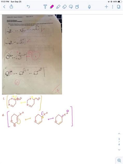 Solved For C And D Did I Correct The Resonance Structures Or