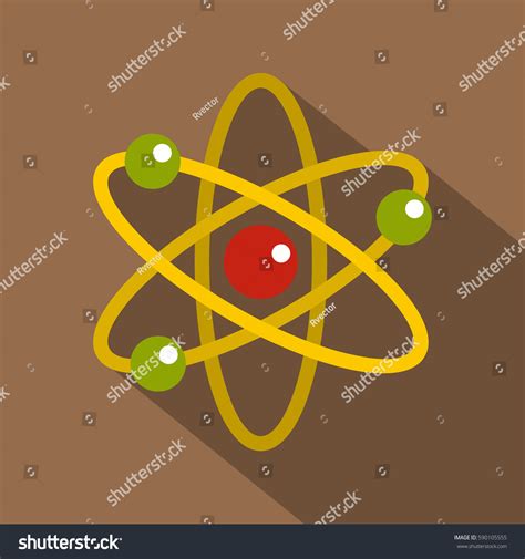Nucleus Orbiting Electrons Icon Flat Illustration Stock Vector Royalty Free 590105555