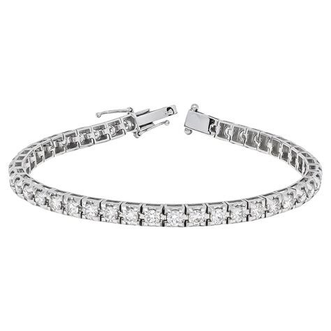 Natural Diamond 501 Carats 18 Karat White Gold Classic Tennis Bracelet