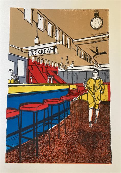 Michael Atkin On Linkedin ‘harbour Bar Knickerbocker Glory ‘ Wood Engraving Lino In A Limited…
