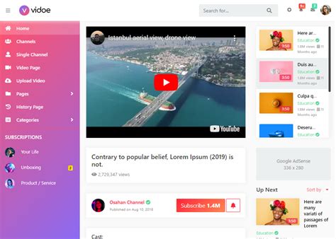 video streaming website template