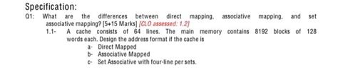 Solved Specification Q1 What Are The Differences Between