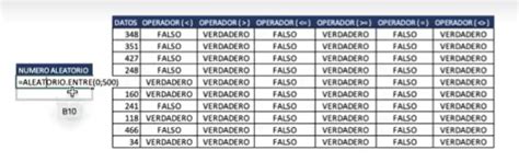Ejercicio Número Aleatorio Para Operadores En Excel