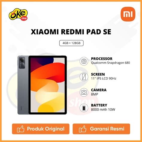 Jual XIAOMI REDMI PAD SE 4GB 128GB Tablet Garansi Resmi XIAOMI Indonesia Shopee Indonesia