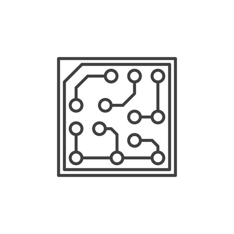 Circuit Board Vector Outline Technology Concept Icon 13090128 Vector Art At Vecteezy