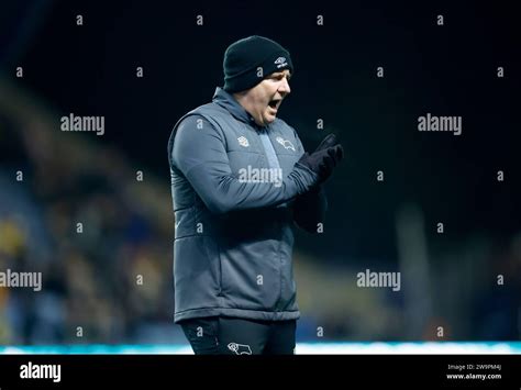 Derby County First Team Coach Matt Hamshaw On The Pitch During The Warm Up Before The Sky Bet