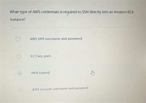 solved what type of aws credentials is required to ssh