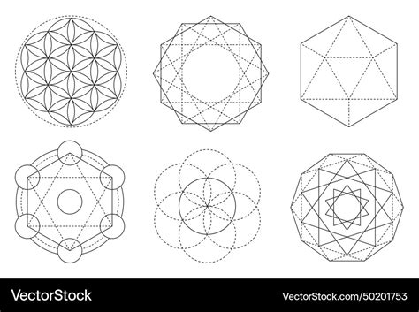 Sacred Geometry Design Elements Set Royalty Free Vector