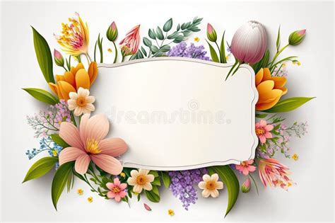 Generative Ai Border Frame With Floral Pattern Stock Illustration Illustration Of Yellow